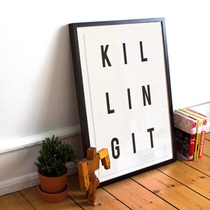 Killing It, Typography Poster, Printable Art,, Black and White ...