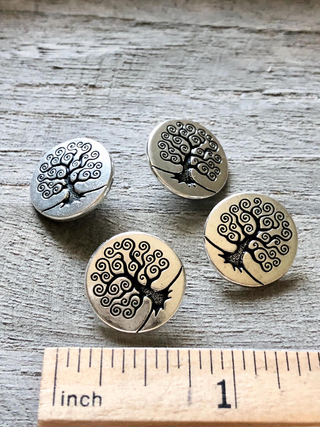 Tree of Life Button, Decorative Silver Button, Tierracast Button, Wrap ...