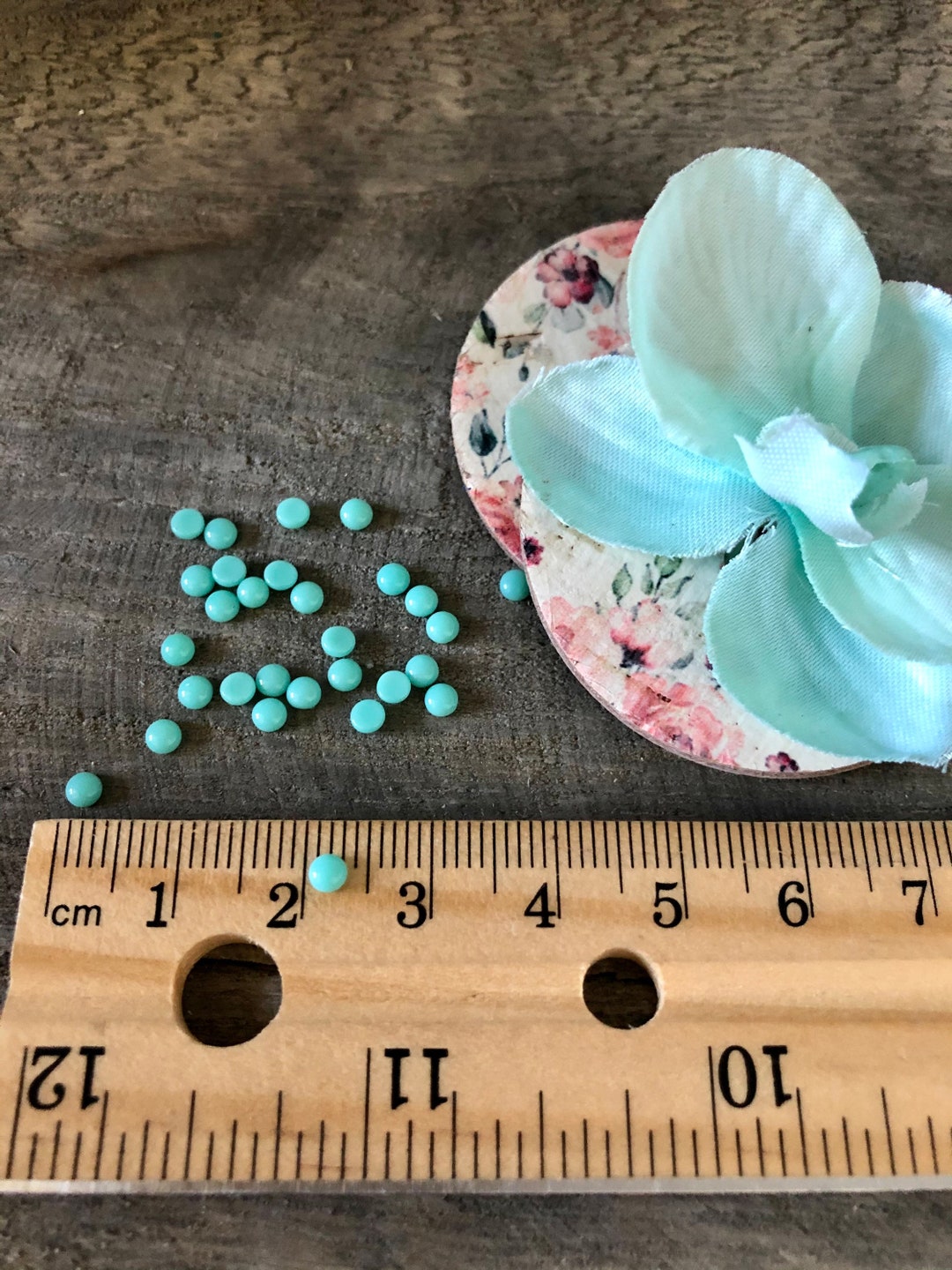 3mm Faux Turquoise Glass Stone, Bezel Cabochon, Turquoise Glass Stone ...