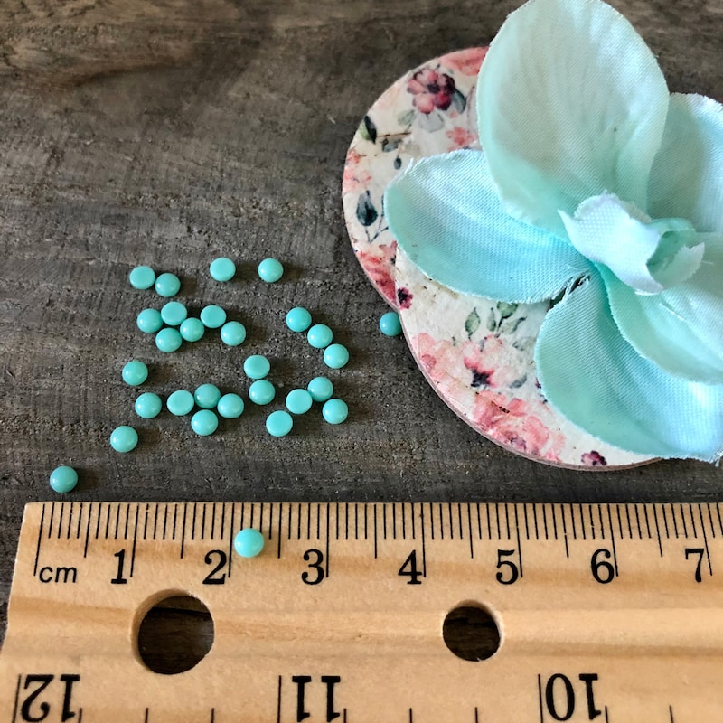 Turquoise Flat Stone Bead - Etsy