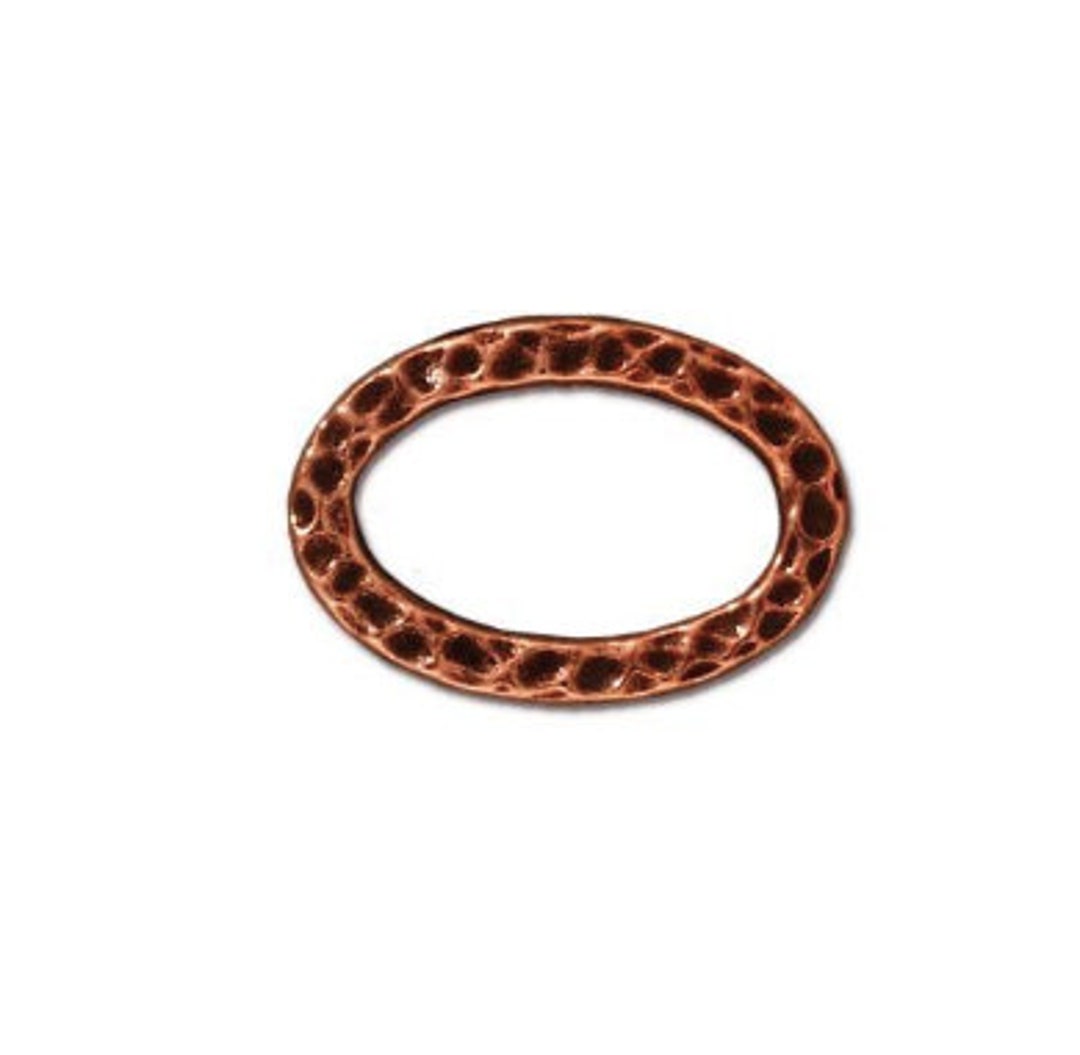 Tierracast Copper Oval Ring Hammertone Oval Connector Link - Etsy