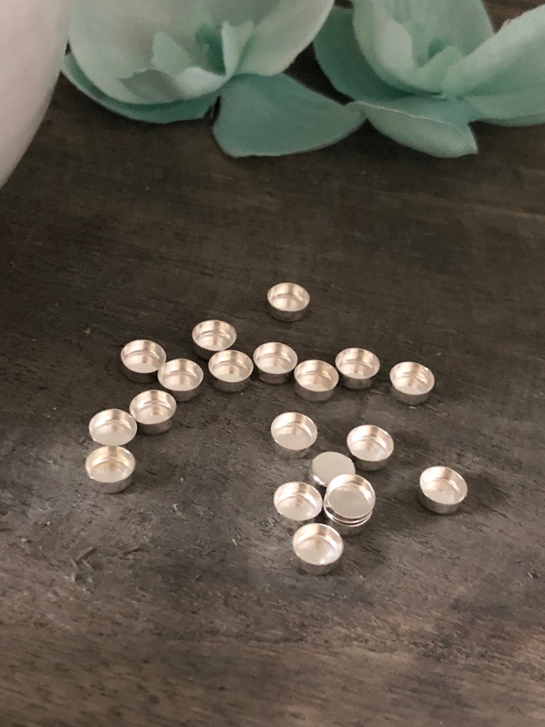 5mm Sterling Silver Round Bezel Cups, Smooth Edge Bezel, 5mm Round ...