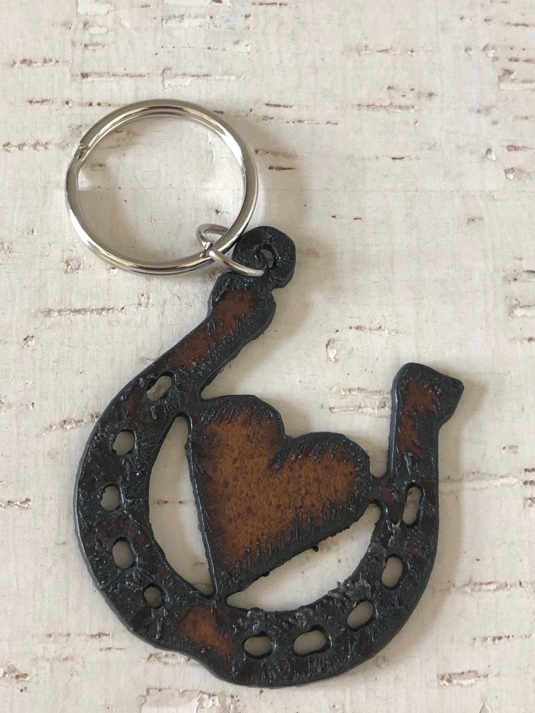 Rustic Horseshoe Charm, Metal Horseshoe, Key Ring Charm, Horseshoe ...