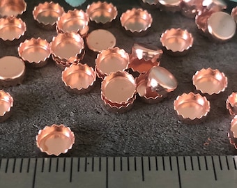Bezel Cups Copper Plate 12mm Round Machine Made Gallery Edge - Etsy