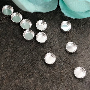 4mm Serrated Bezel Cup, Sterling Silver Bezel Cups, Handmade Jewelry ...