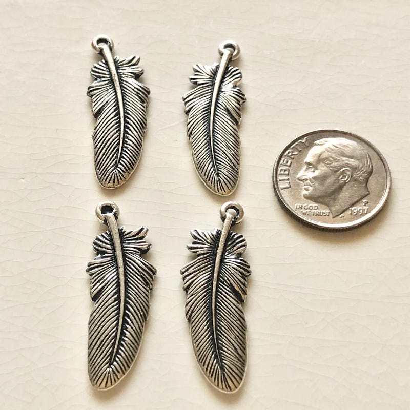 Feather Charm - Etsy