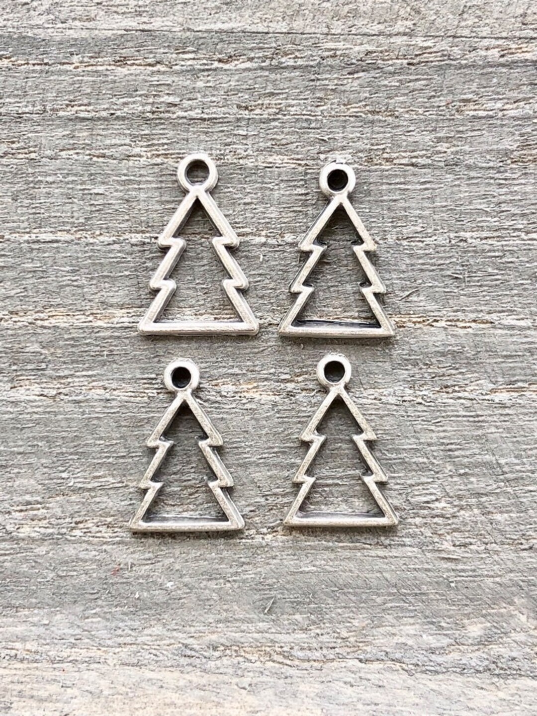 Pine Tree Charm, Christmas Charm, Ornament Accessory, Holiday Earring ...