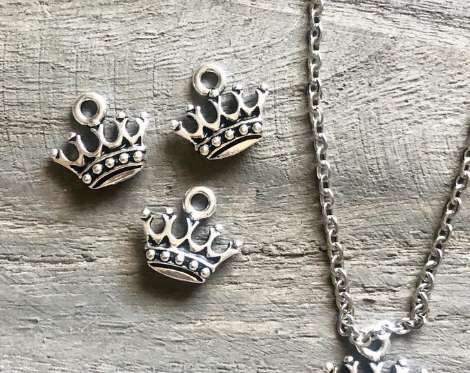 20 Crown Charm Princess Crown Charm Queen Crown Charm Regal Royal Charm ...