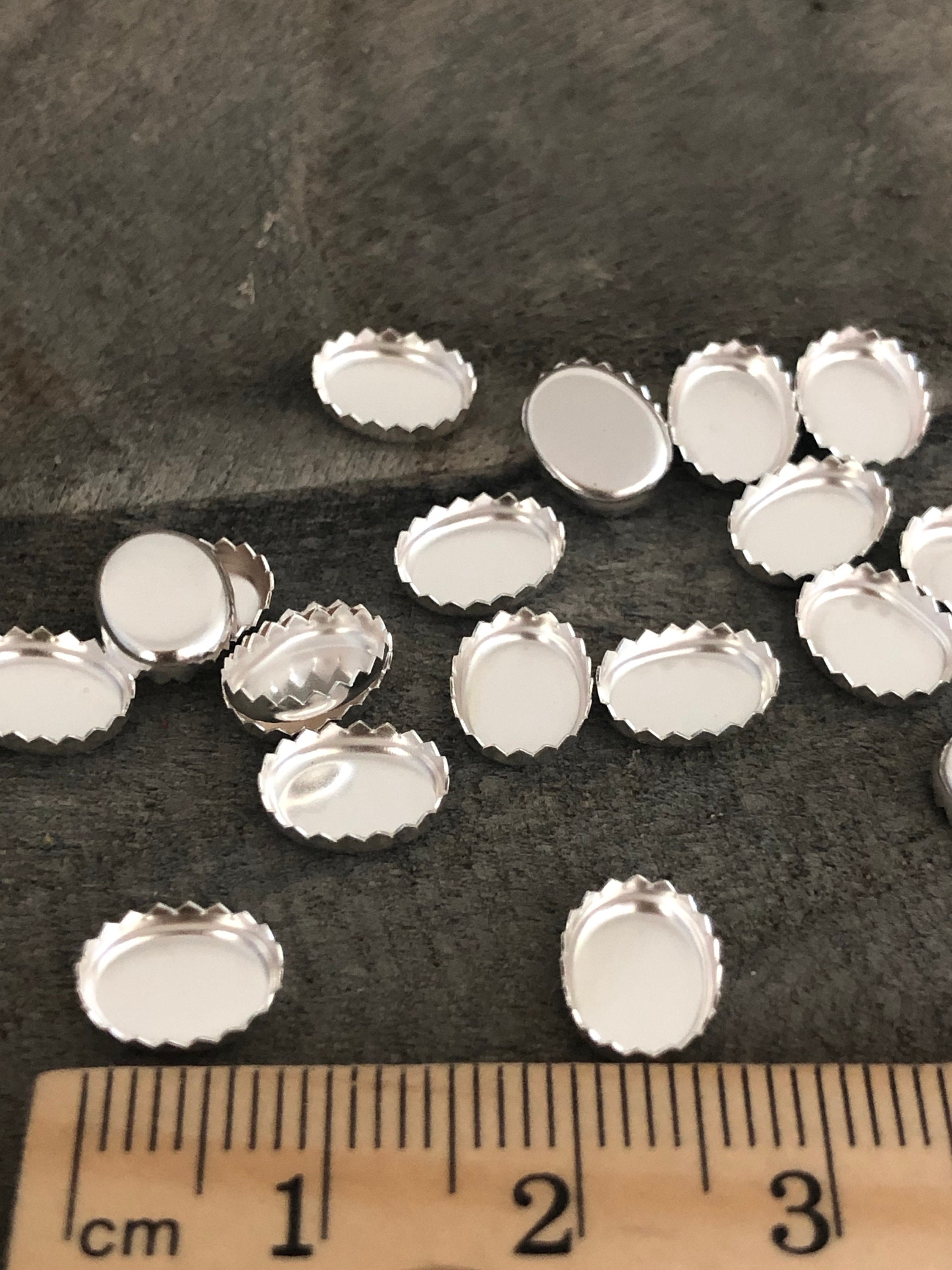 8mm X 6mm Oval Bezel Cups Serrated Bezels Sterling Silver | Etsy