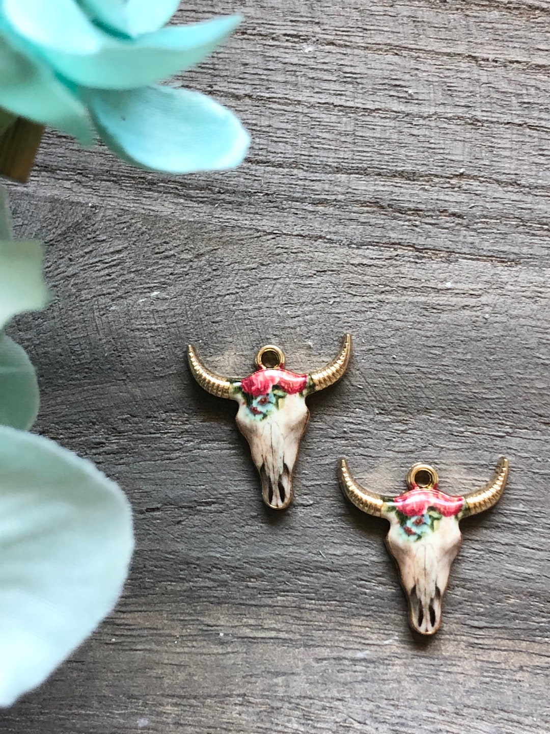 Enamel Steer Head Charm, Rodeo Charm, Bull Head Charm, Rancher Jewelry ...