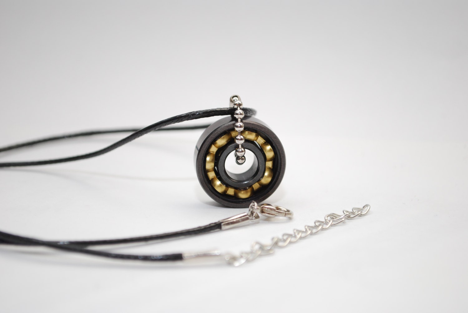 Bearing Necklace Black & Bronze Made from a Repurposed | Etsy