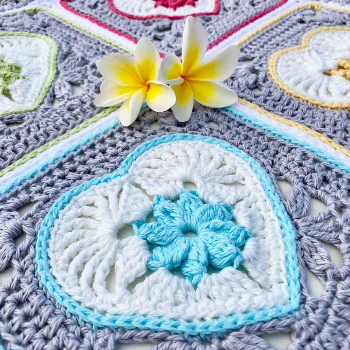 Crochet Pattern. Part 2 Heart in Bloom Square extension of | Etsy