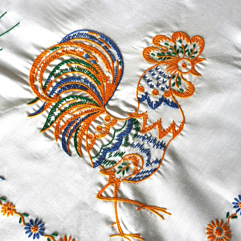 Embroidered Rooster - Etsy