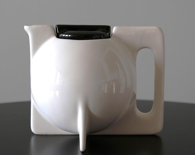 Post Modern Bauhaus Teapot Fitz & Floyd Ceramic 1980s Memphis Tea Pot ...