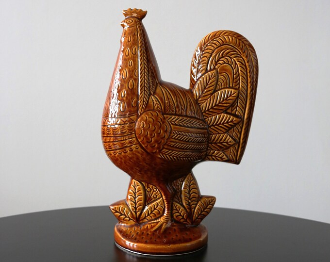 Mid Century Ceramic Rooster Statue Large Vintage California Pottery ...