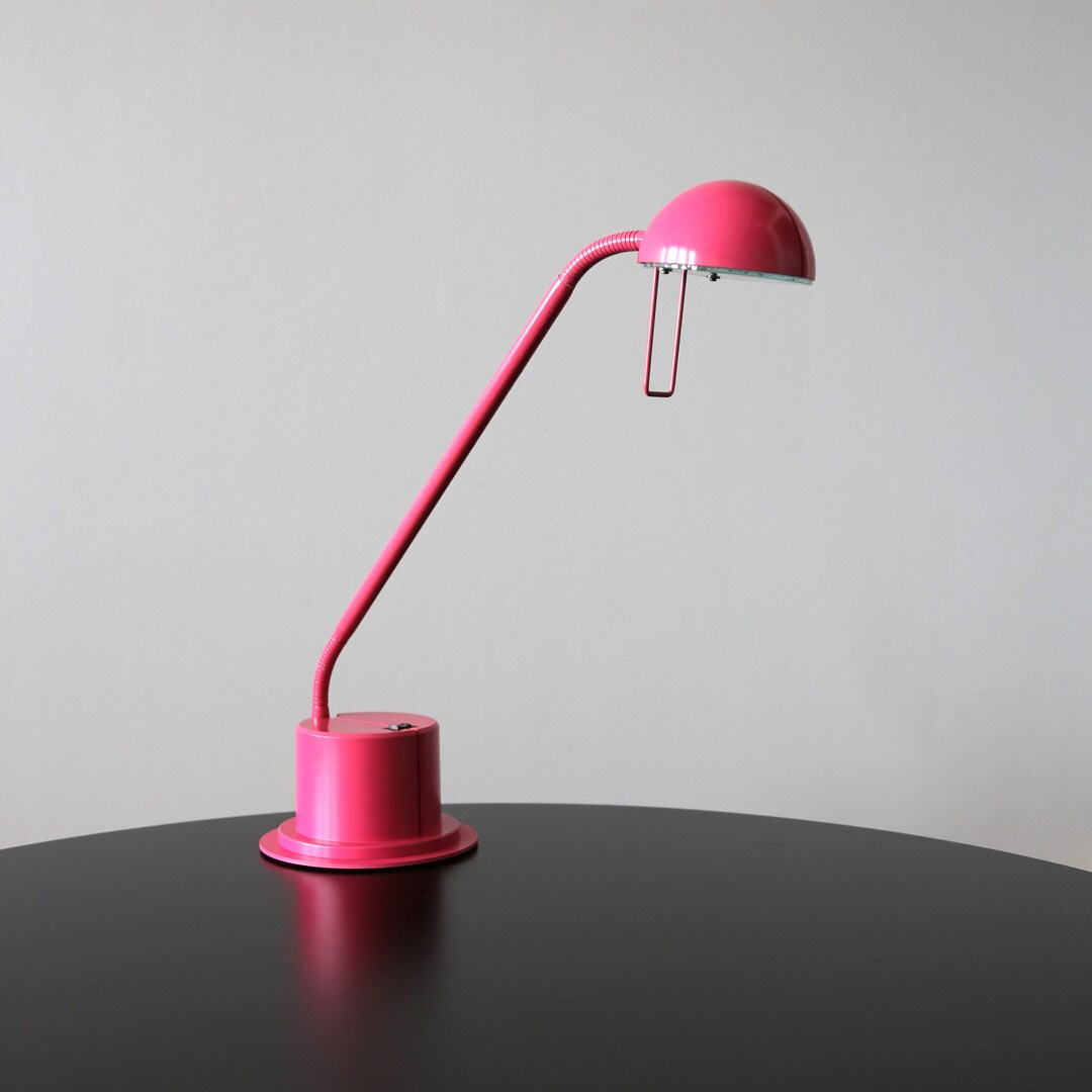 Rare Pink Halogen Desk Lamp Post Modern MCM Adjustable Task Lamp ...