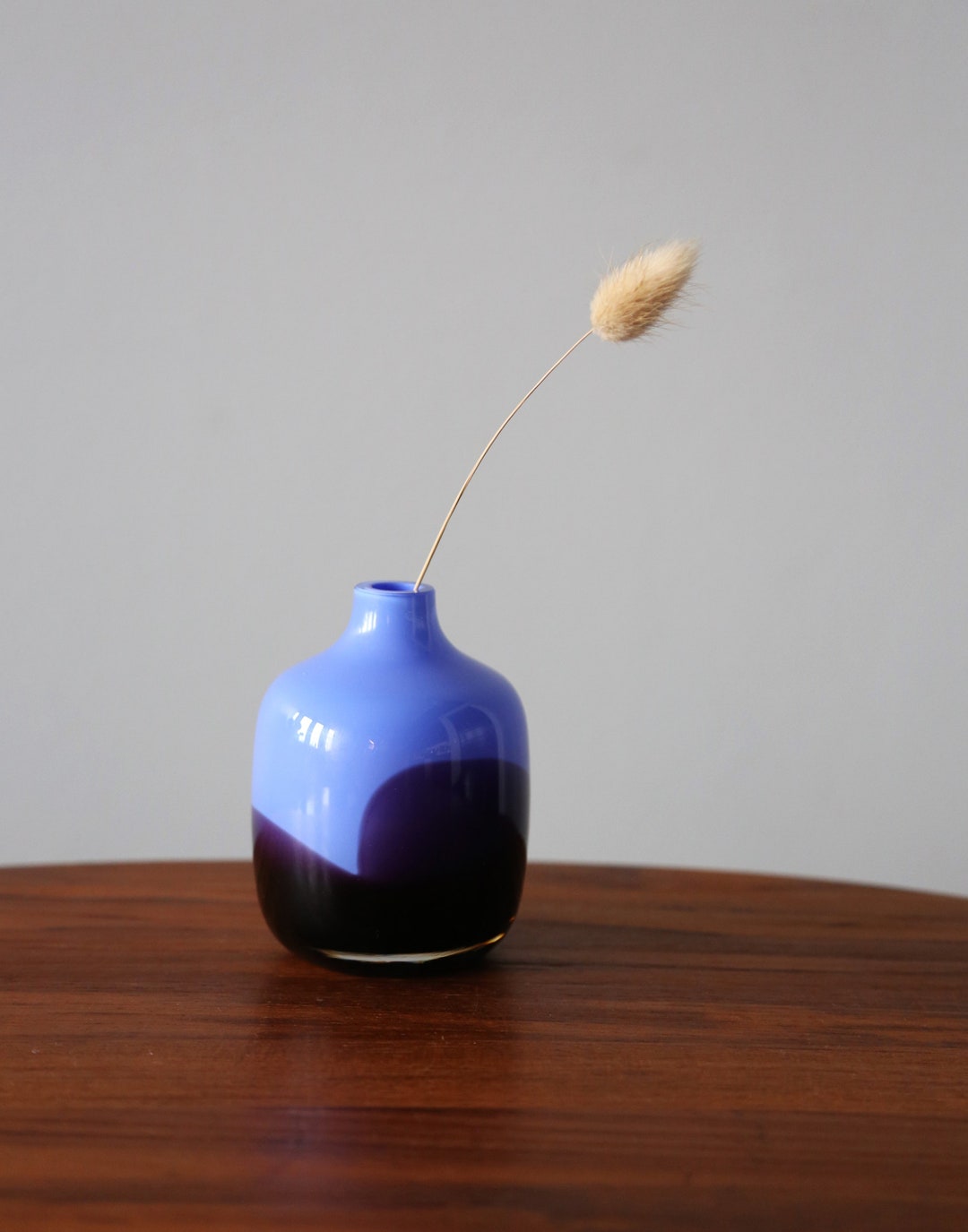 Vintage Studio Handmade Bud Vase Blue + Purple Cased Glass Minimalist ...