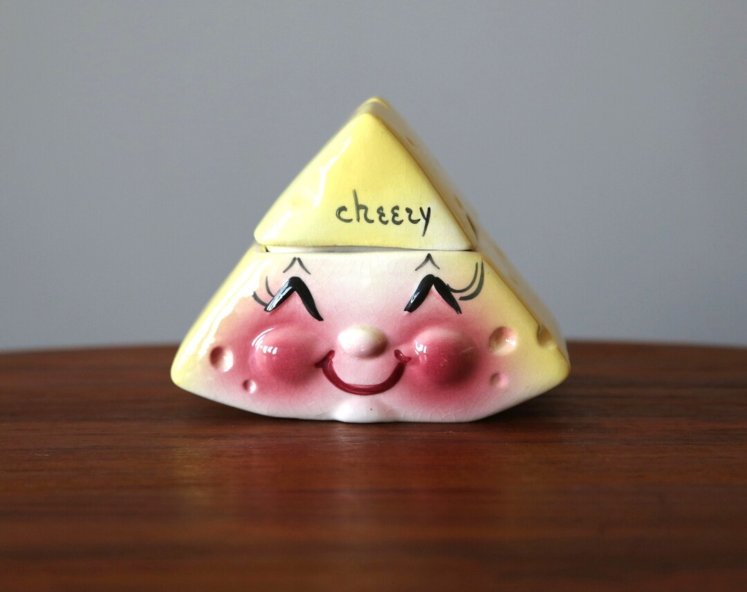 Vintage Cheesy Condiment Jar With Lid Deforest of California Cheezy Mid ...