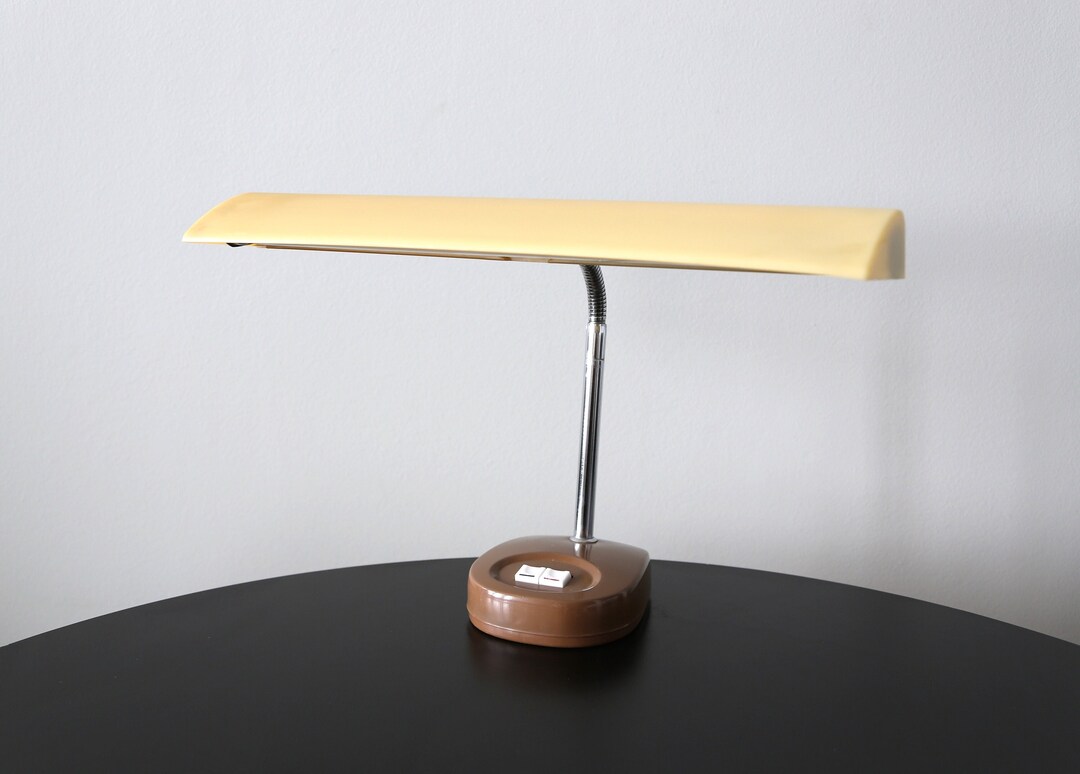 Vintage Mobilite Brown Fluorescent Desk Lamp Mid Century Modern Metal ...