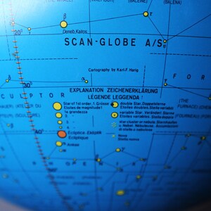 Vintage Illuminated Celestial Scan Globe A/S Denmark Zodiac Figures ...