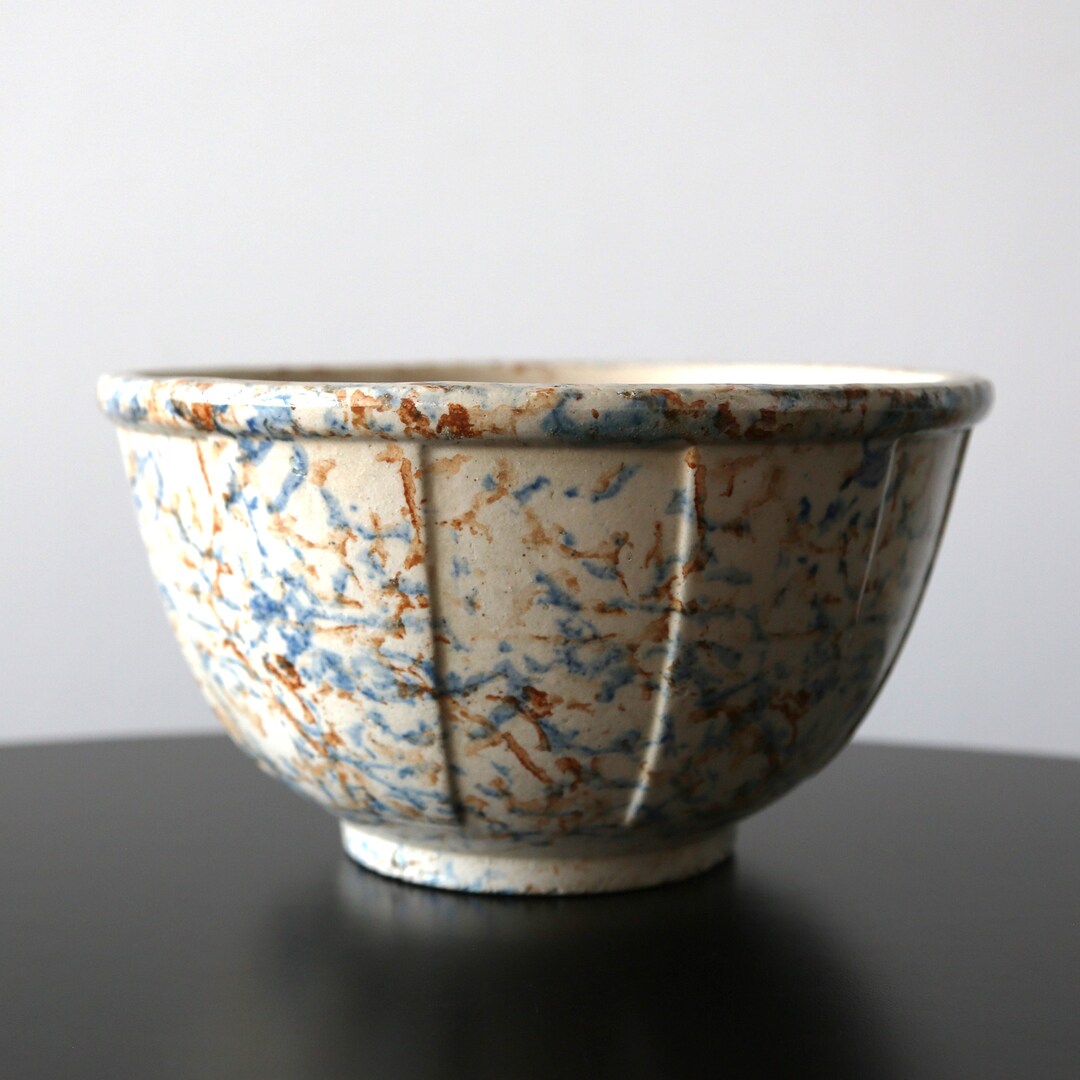Red Wing Spongeware Panel Bowl 9.5" D Antique Stoneware Bowl - Etsy