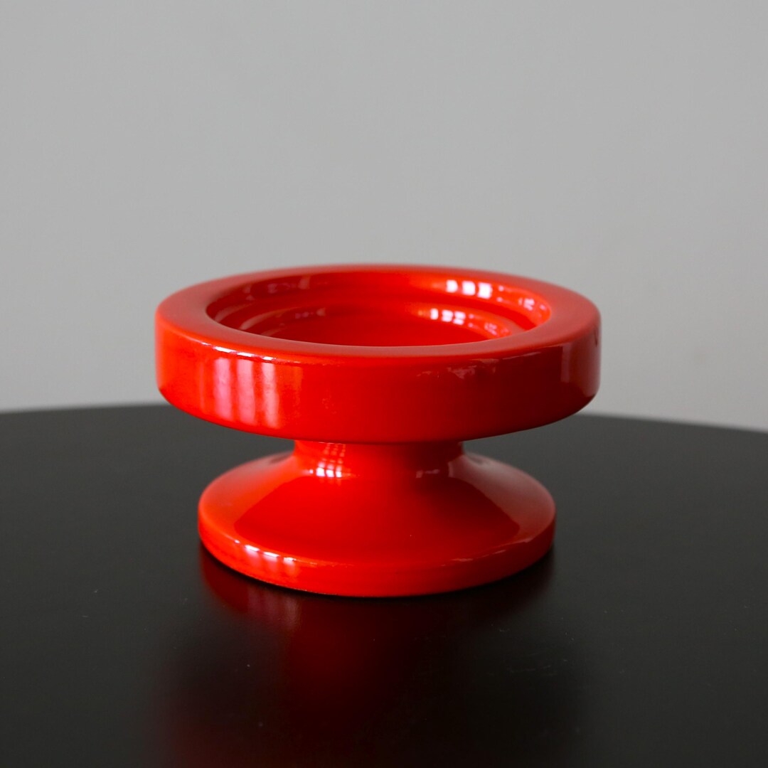 Rare Royal Haeger Red Ceramic Pillar Candleholder - Alrun Guest Mid ...