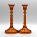 Pair 1920s Cambridge Glass Amber Candlesticks Antique 9.25 H Mold ...
