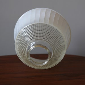 Vintage Torchiere Lamp Shade White Opaque Clear Glass Waffle Weave ...
