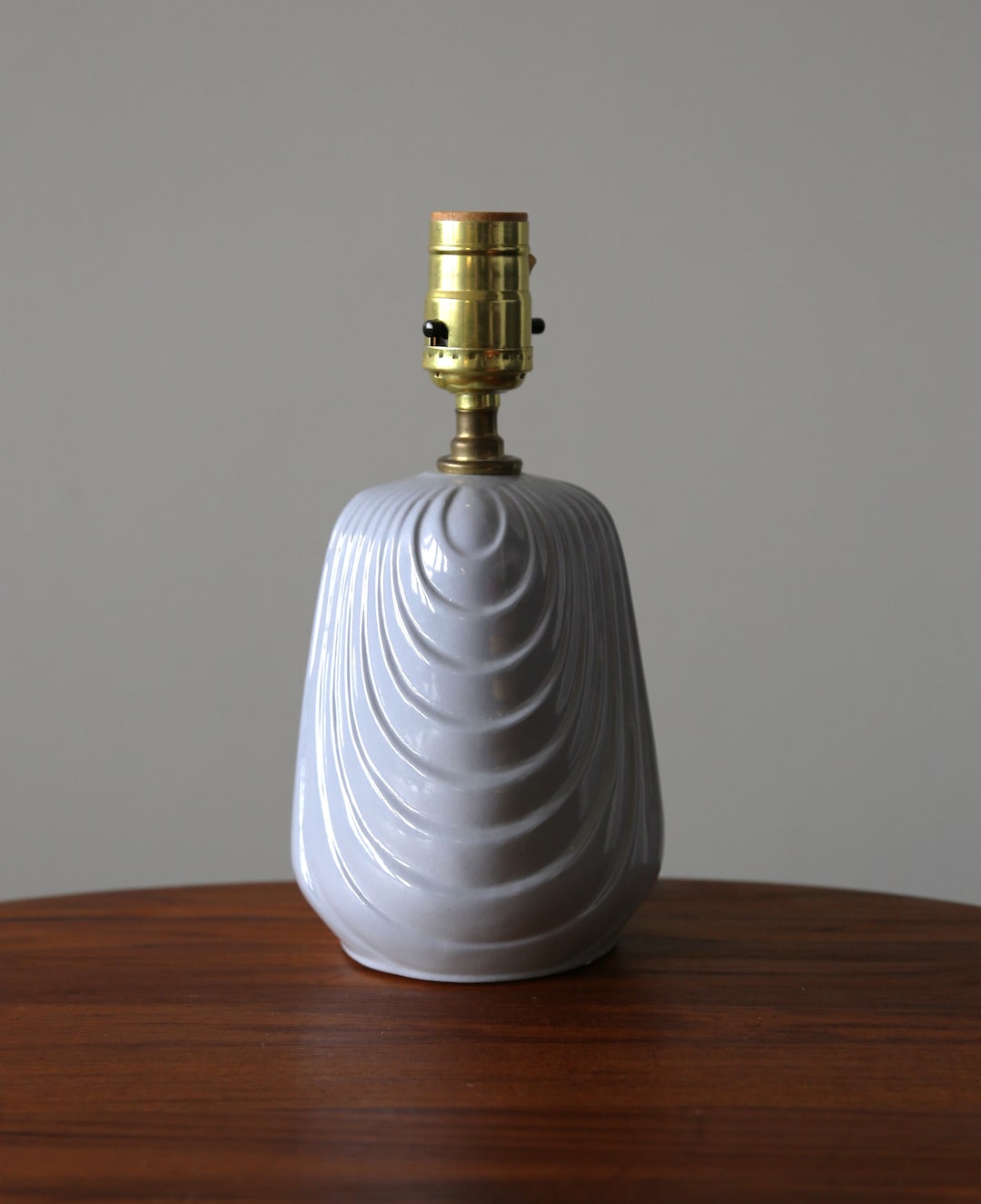 Mid Century Small Ceramic Lamp Vintage Light Blue Drape Design Accent ...