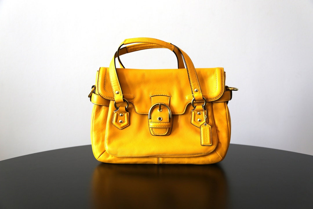 Vintage COACH Campbell Eva Crossbody / Shoulder Bag Canary Yellow ...