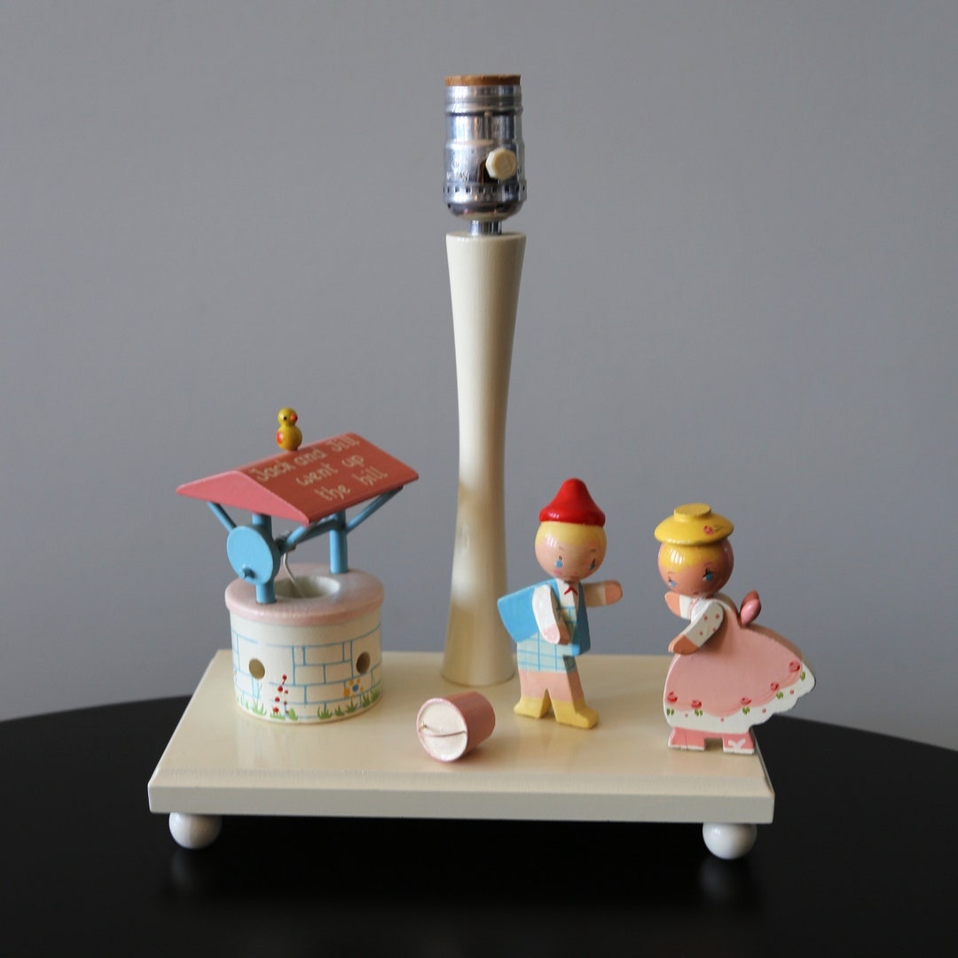 Vintage Jack + Jill Lamp Children's Nursey Fairy Tale Accent Table Lamp ...