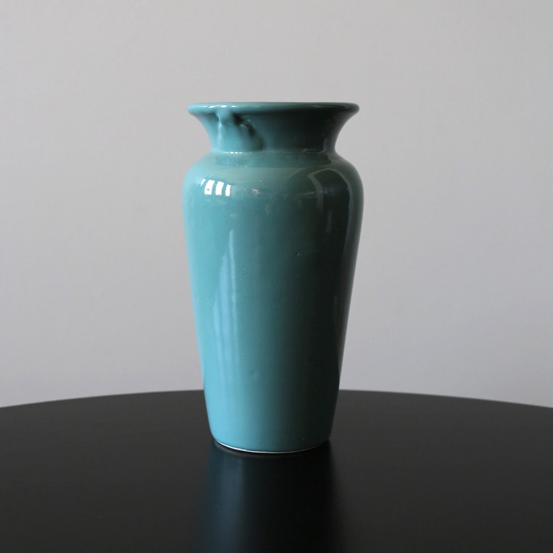 1950s Cookson Pottery Tall Vase Mid Century Modern / Art Deco Green ...