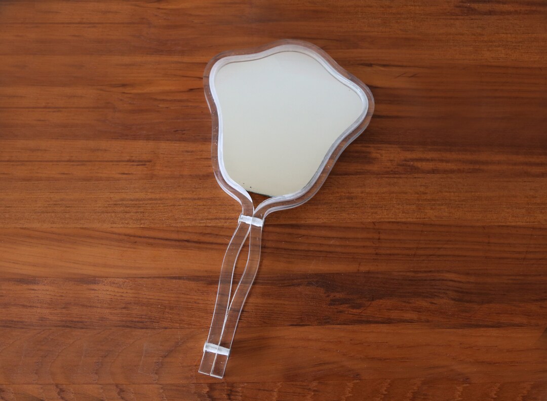Mid Century Modern Lucite Hand Mirror: Art Deco Vanity Decor - Etsy