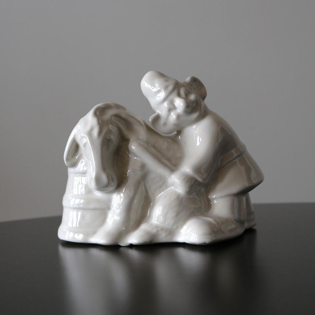 Rare Niloak Cop / Clown + Donkey Ceramic Planter Heavy Figural Flower ...