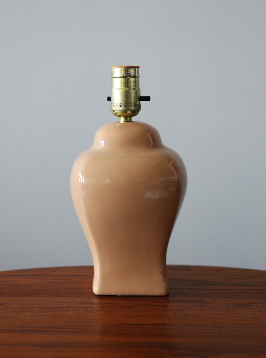 Mid Century Small Ceramic Lamp Vintage Butterscotch / Light Brown ...