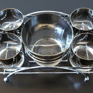Vintage Vitreon Queen's Lusterware Bar Set: Silver Ombre Ice Bucket ...