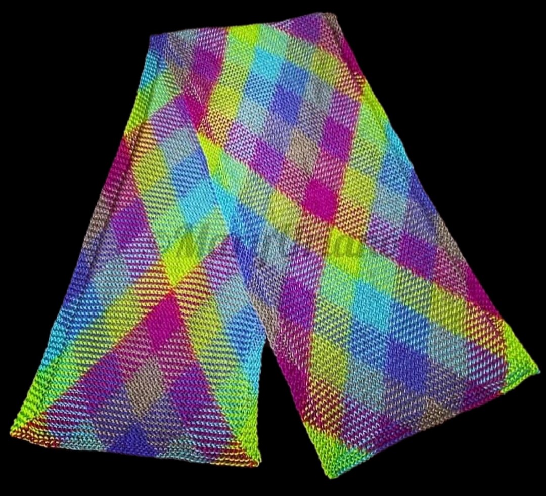 Loom Knit Planned Pooling/dazzling Diamonds Scarf - Etsy