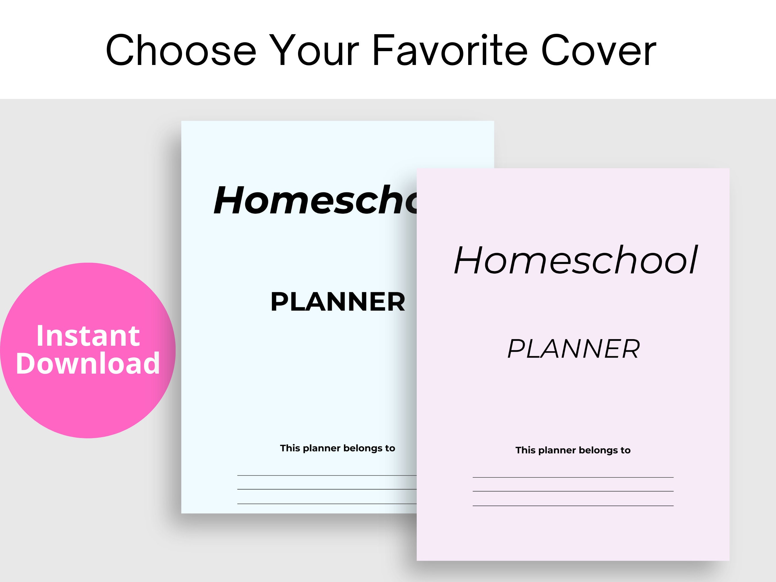 Printable Homeschool Planner Bundle Multiple Covers Print for Each ...