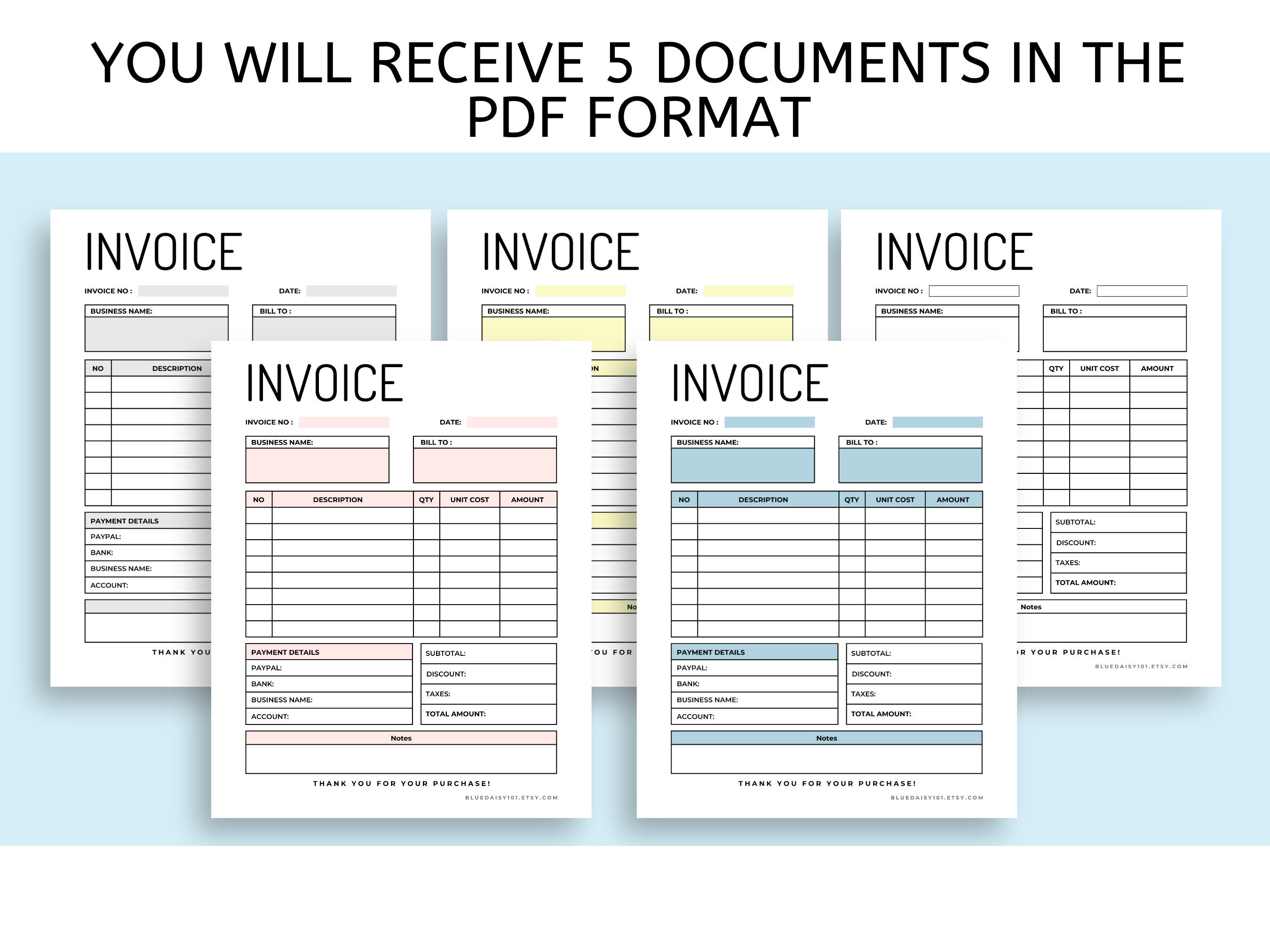 Invoice Form Blank Invoice for Small Business Invoice for Your Business ...