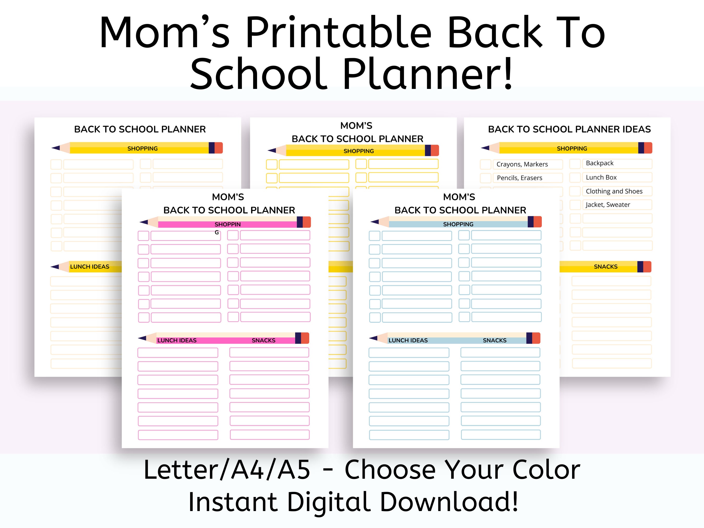 Mom's Printable Back to School Planner Page! - Etsy