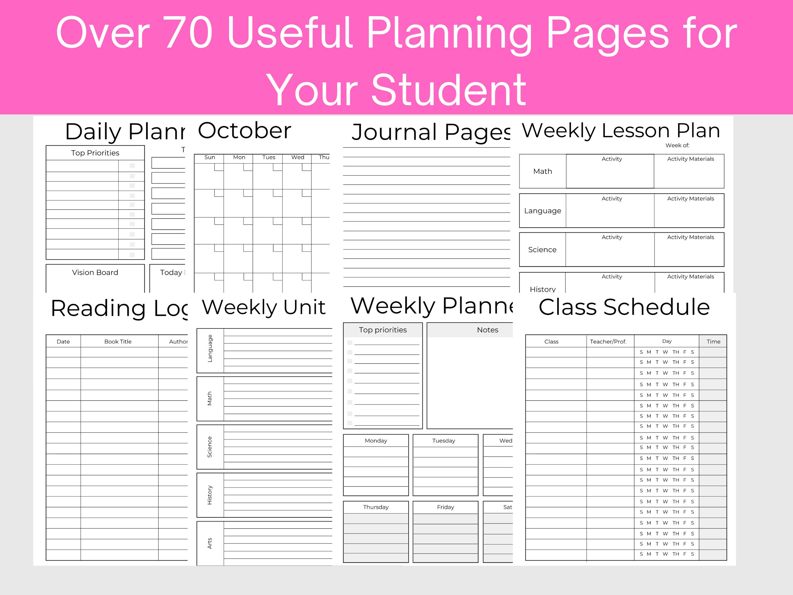 Printable Homeschool Planner Bundle Multiple Covers Print for Each ...