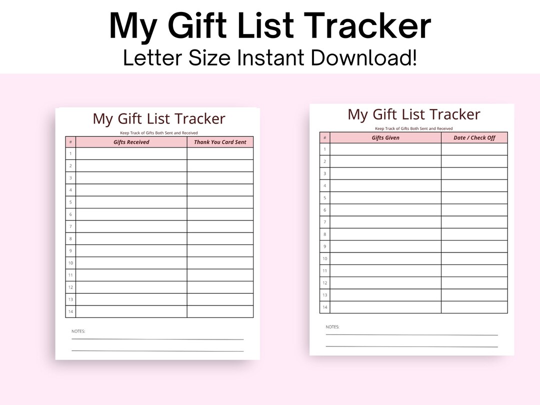 Gift List Tracker - Etsy