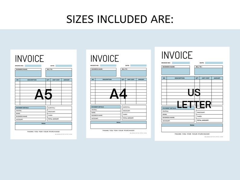 Invoice Form Blank Invoice for Small Business Invoice for Your Business ...