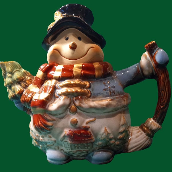 Snowman Teapot - Etsy