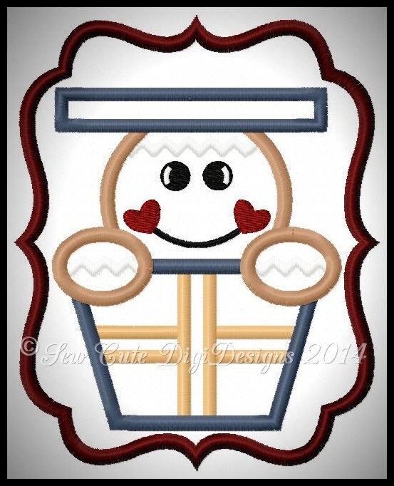 Adorable Gingerbread in a Elegant Border Peeking Out of a | Etsy