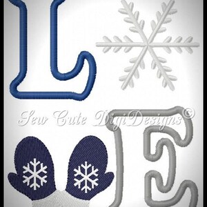 Love Snowflakes Christmas Applique - Etsy