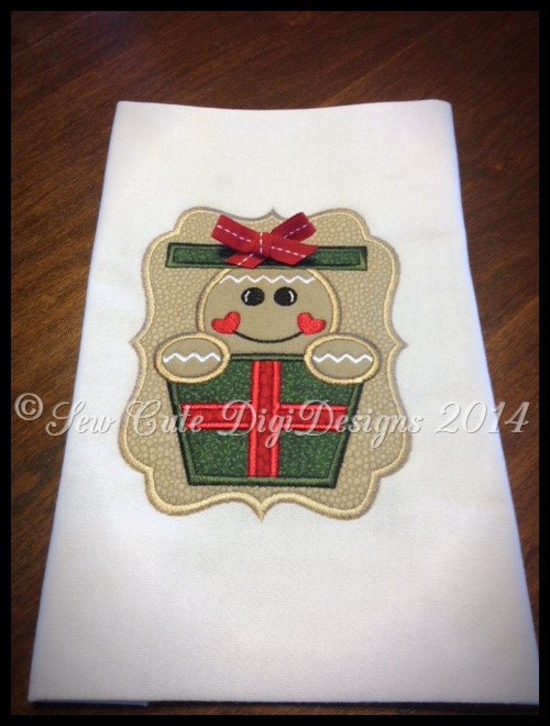 Adorable Gingerbread in a Elegant Border Peeking Out of a Christmas ...