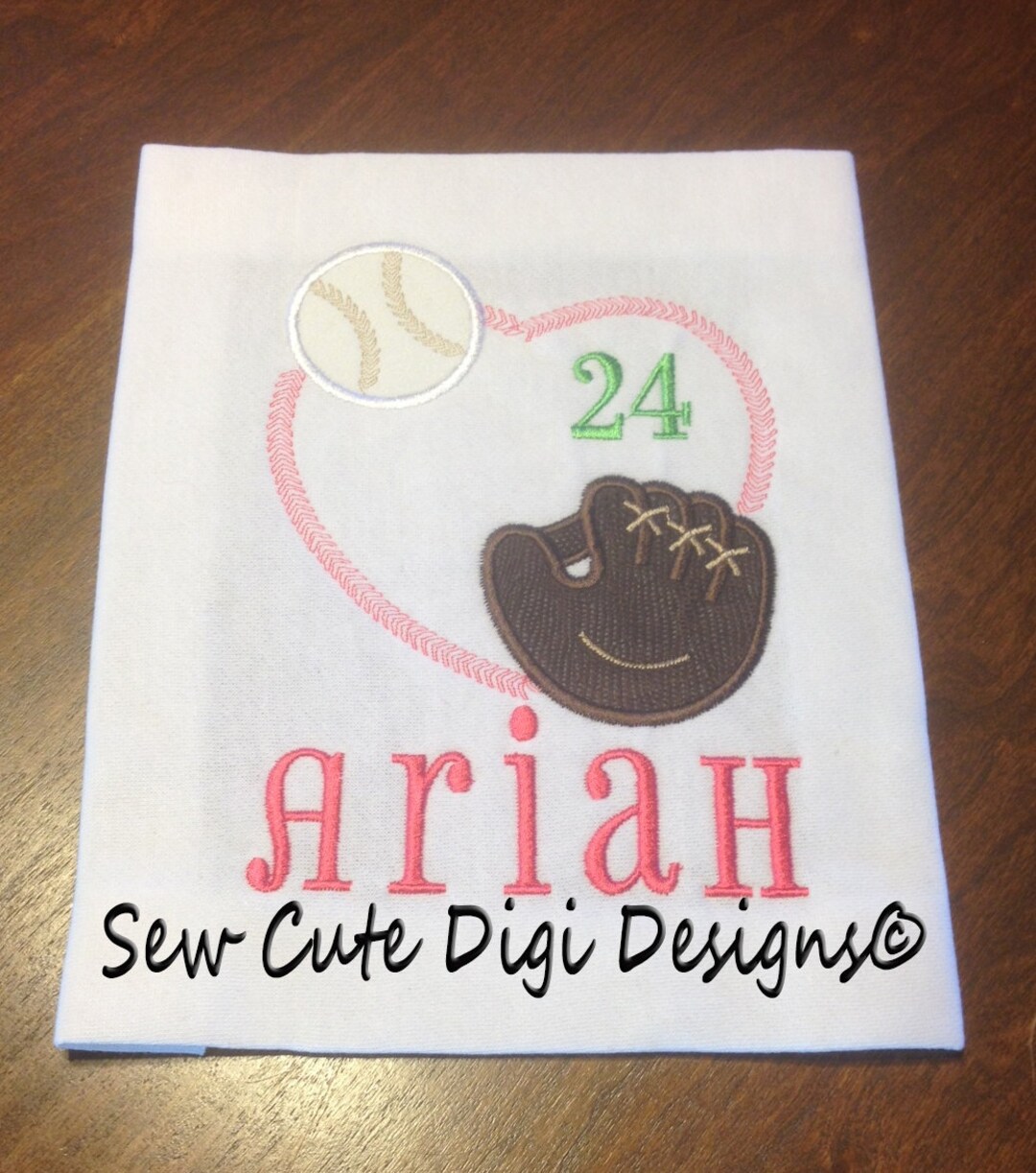 I Love Baseball Applique - Etsy