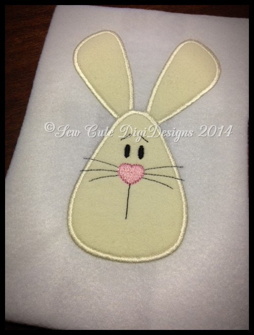 Country Easter Bunny Applique Instant Download - Etsy