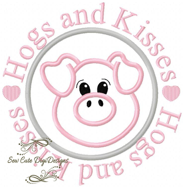 Hogs and Kisses Applique Design - Etsy